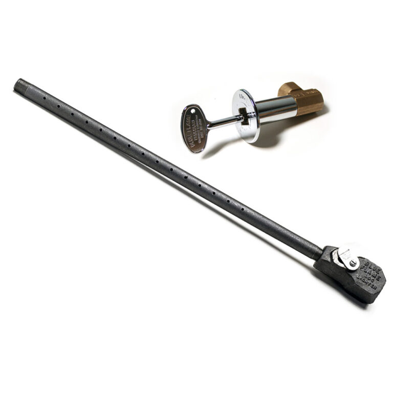 Natural Gas Log Lighter Kit - Angled - Chrome - AreA Landscape Supply, Inc